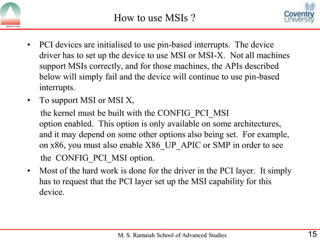 Message Signaled Interrupts | PDF
