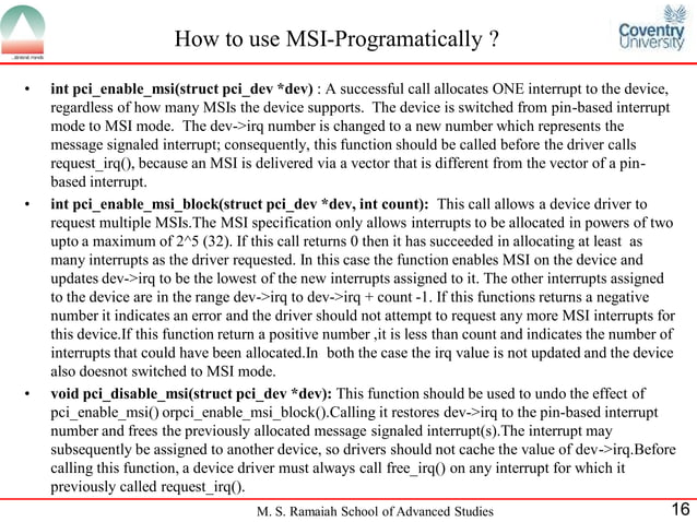 Message Signaled Interrupts | PDF