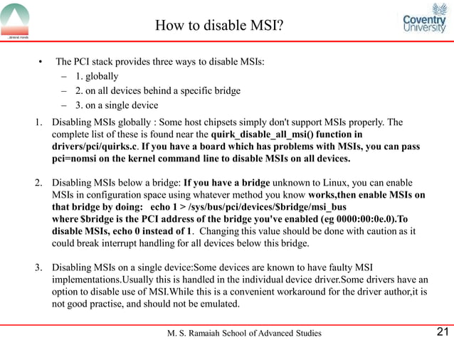 Message Signaled Interrupts | PDF