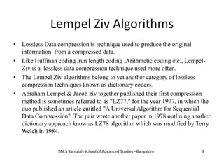 Cjb0912010 lz algorithms | PPTX