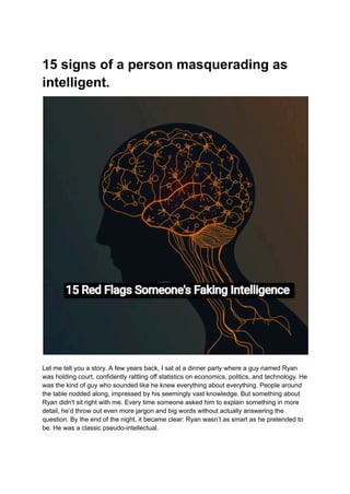 15 signs of a person masquerading as intelligent. | PDF