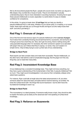 15 signs of a person masquerading as intelligent. | PDF