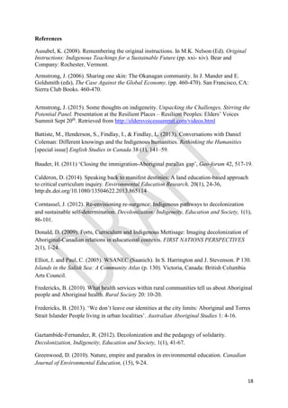 Recultivating intergenerational resilience through disruptive pedagogies of decolonization and ...