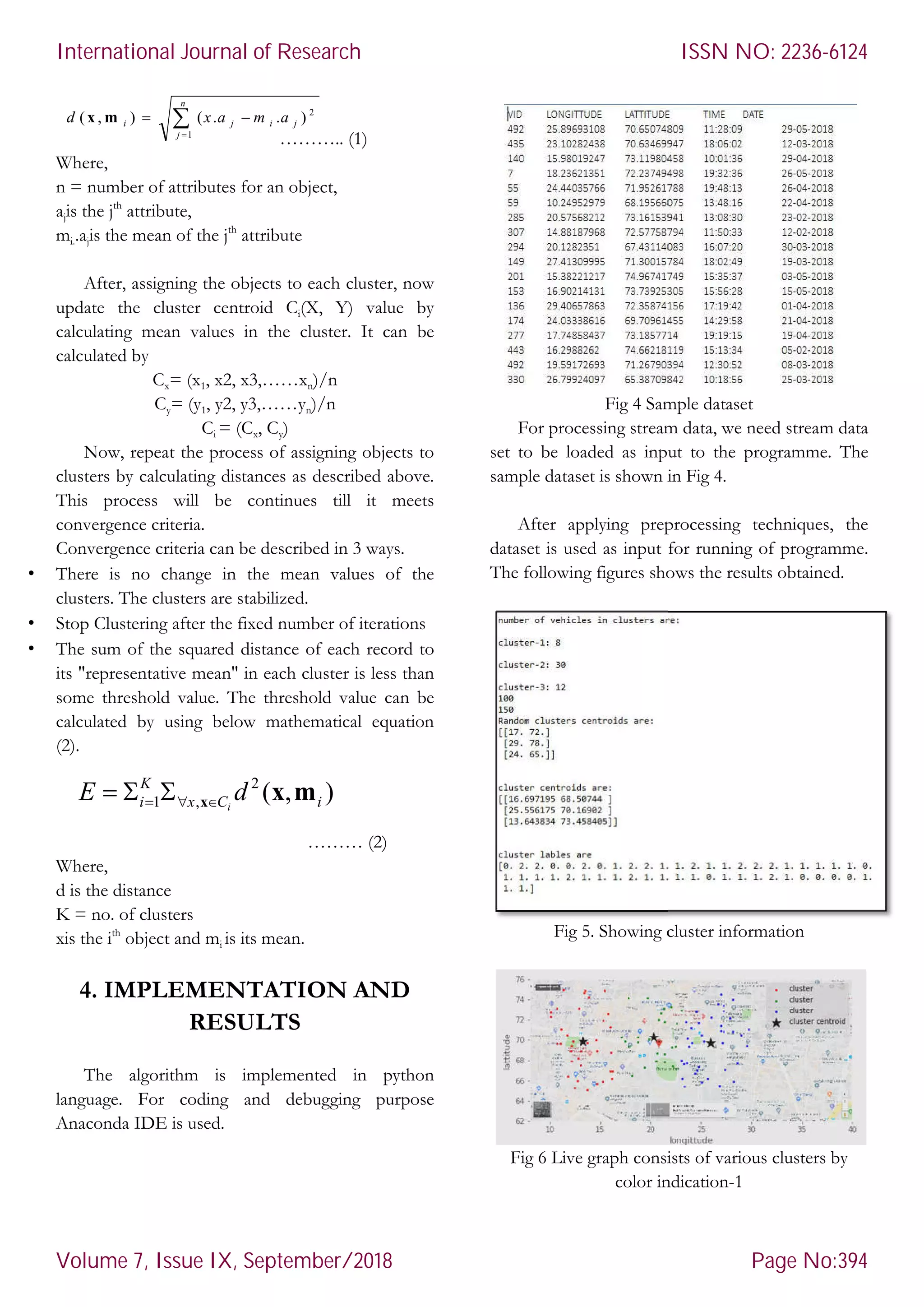 Mining Stream Data using k-Means clustering Algorithm | PDF