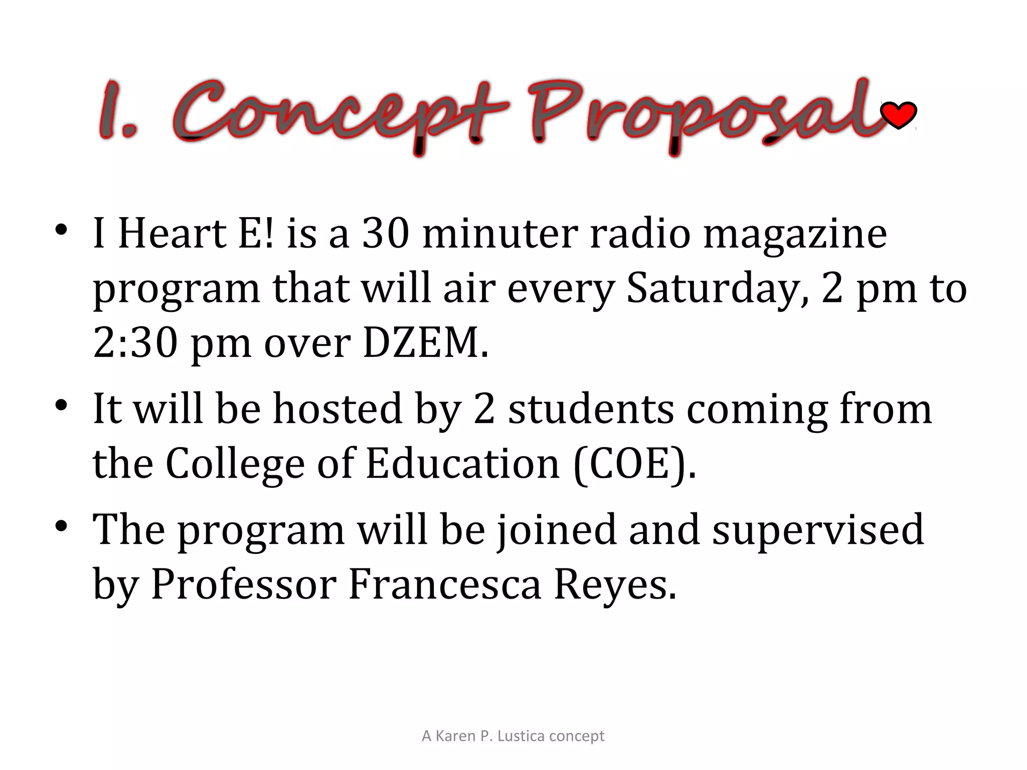 Concept for a school radio show project | PPT