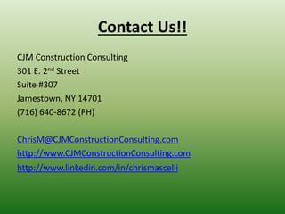 CJM Construction Consulting PowerPoint Presentation | PPTX
