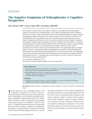 The Negative Symptoms of Schizophrenia | PDF
