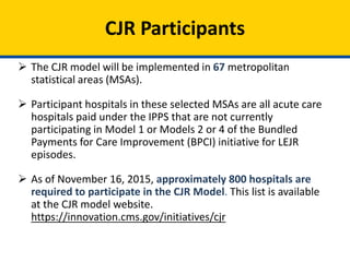 Webinars: Comprehensive Care for Joint Replacement Model - Final Rule ...