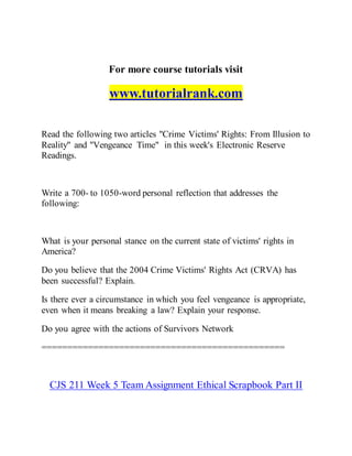 CJS 211 Inspiring Innovation/tutorialrank.com