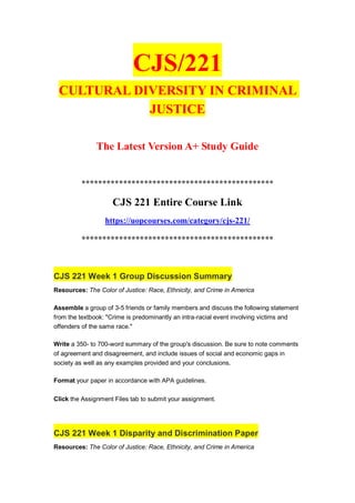 Cjs 221 cjs221 | PDF | Crime & Harmful Acts to Individuals, Society ...