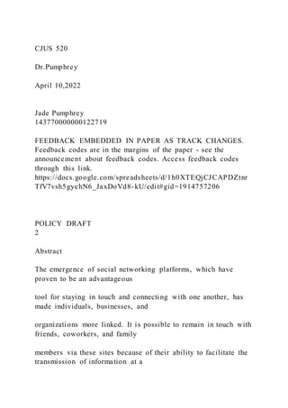 CJUS 520Policy Development Research Paper Final Assignment Inst | DOCX