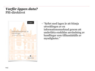 Öppen data - Arena e-förvaltning 20101102 | PPT