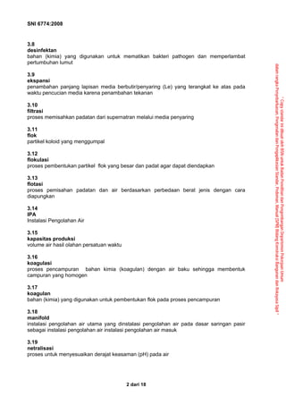 CK01-Spesifikasi Teknis Air Minum-SNI 6774-2008-Tata Cara Perencanaan Unit Paket Instalasi ...