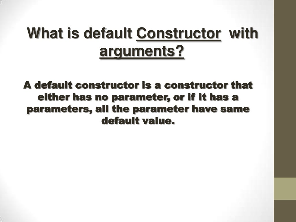 Constructor With Default Arguments And Dynamic Initialization Of Obje…