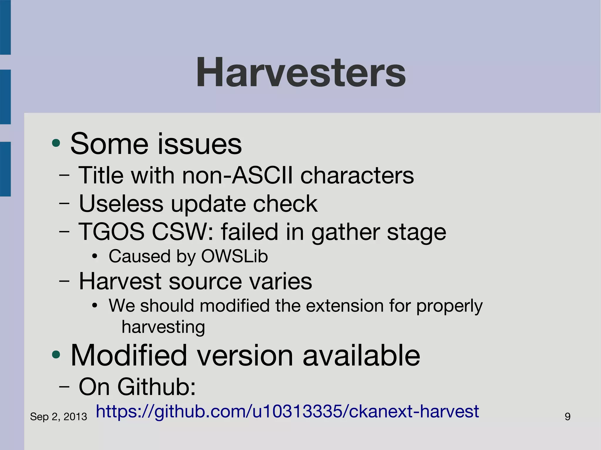 ckan 2.0: Harvesting from other sources | PPT