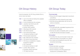 CK Group Brochure - Scientific, Clinical and IT Recruitment | PPT