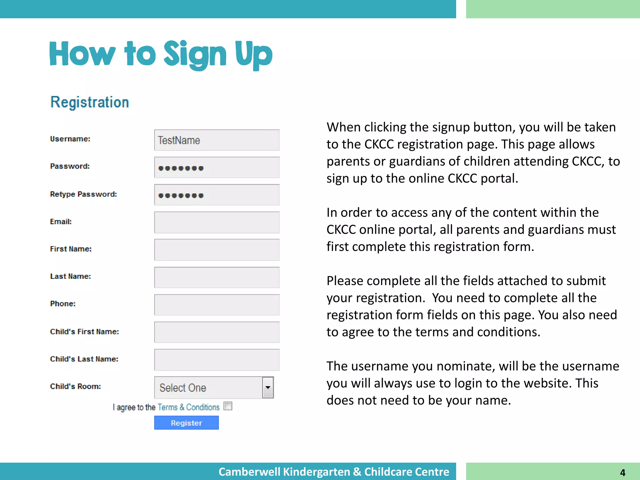Ckcc sign up process | PDF