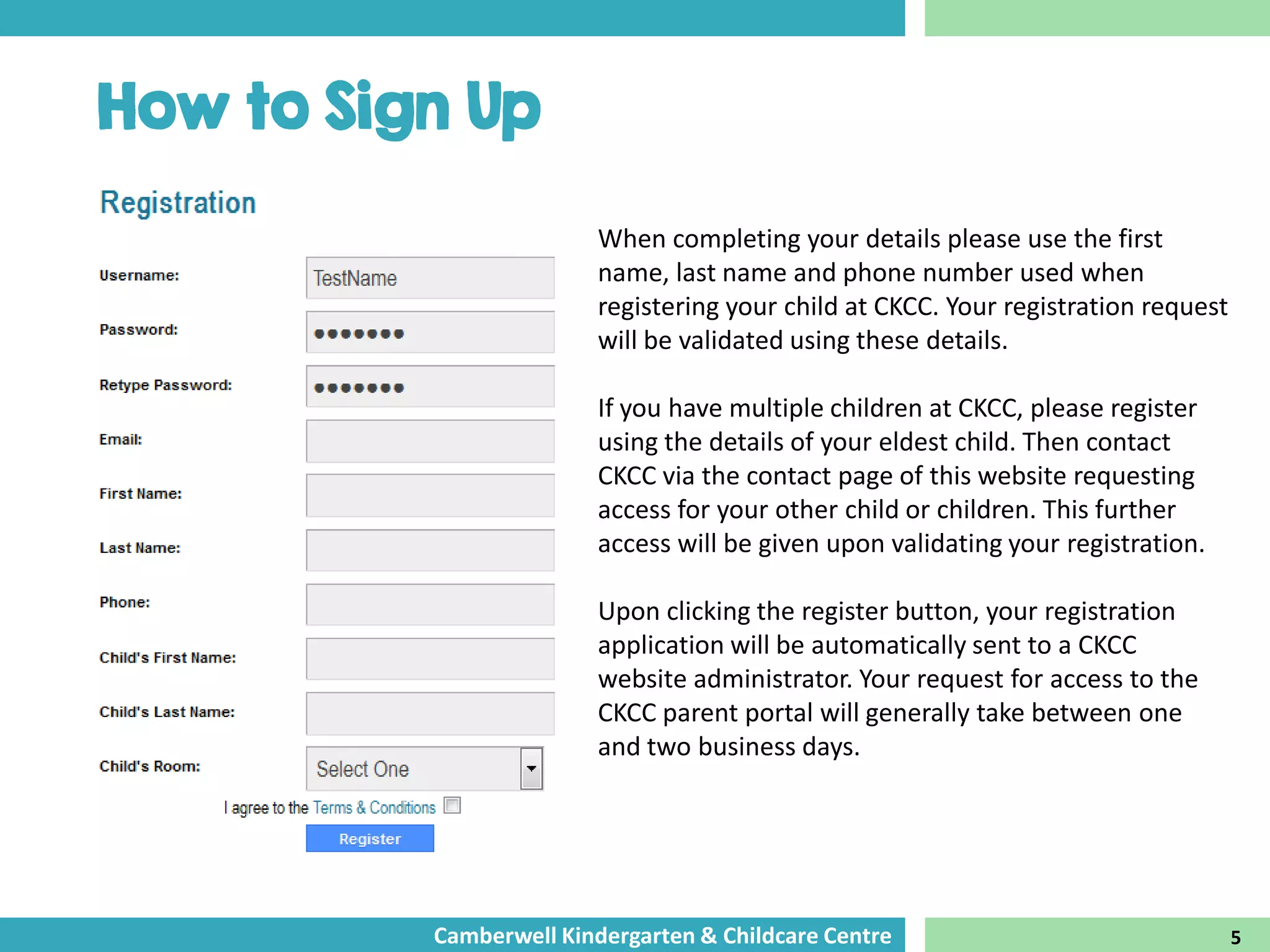 Ckcc sign up process | PDF