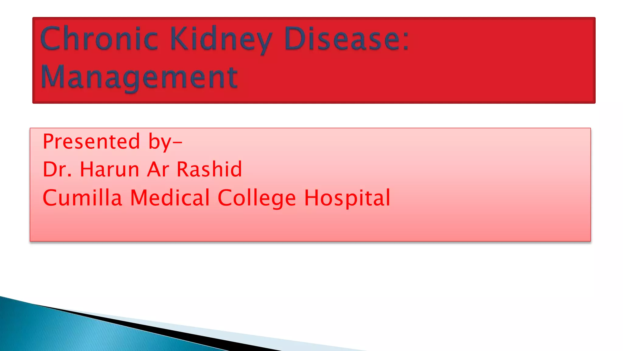 CKD (Chronic Kidney Disease) | PPTX | Blood Disorders | Diseases and ...