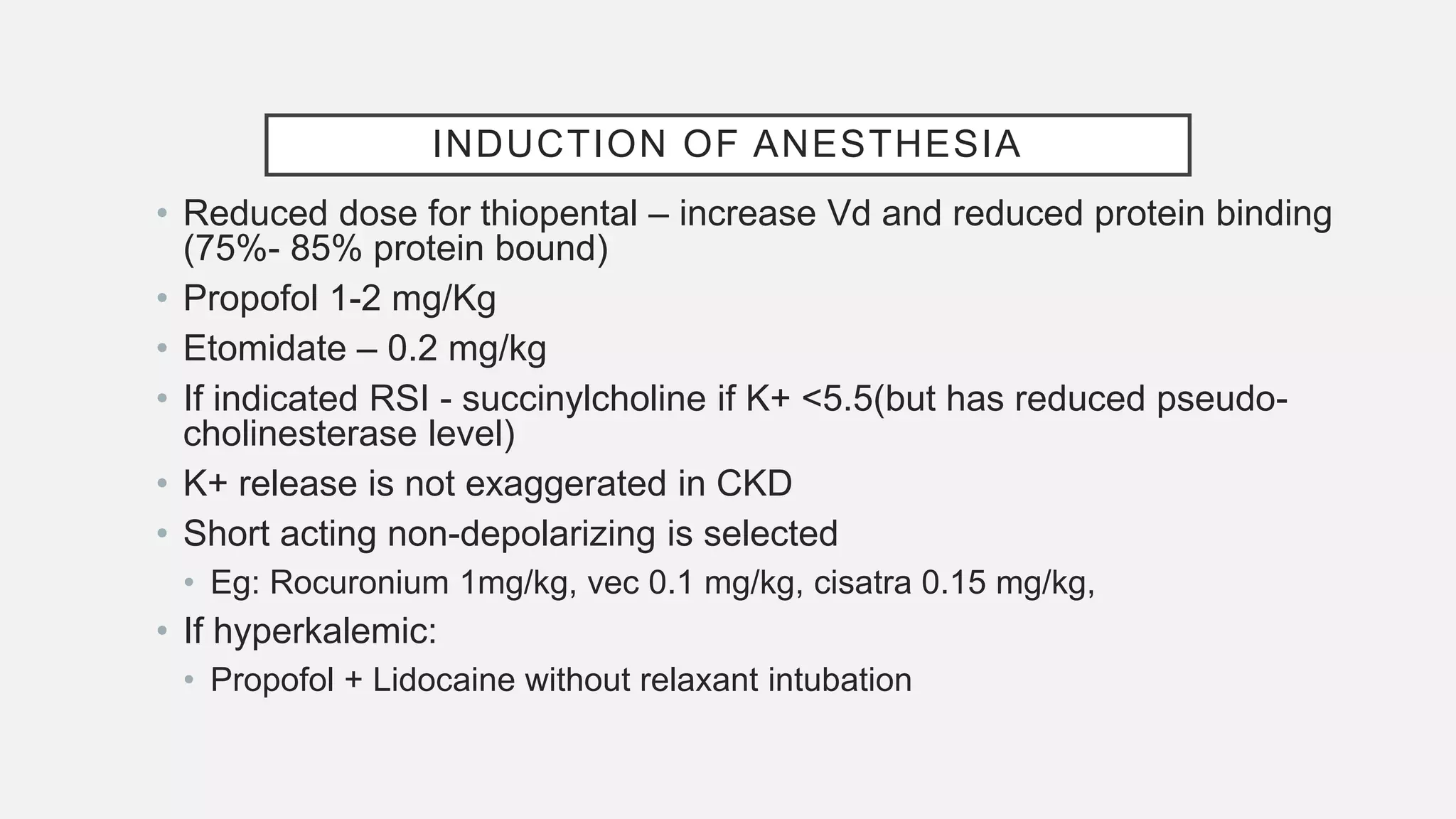 Anesthesia management in chronic kidney diseases | PPTX