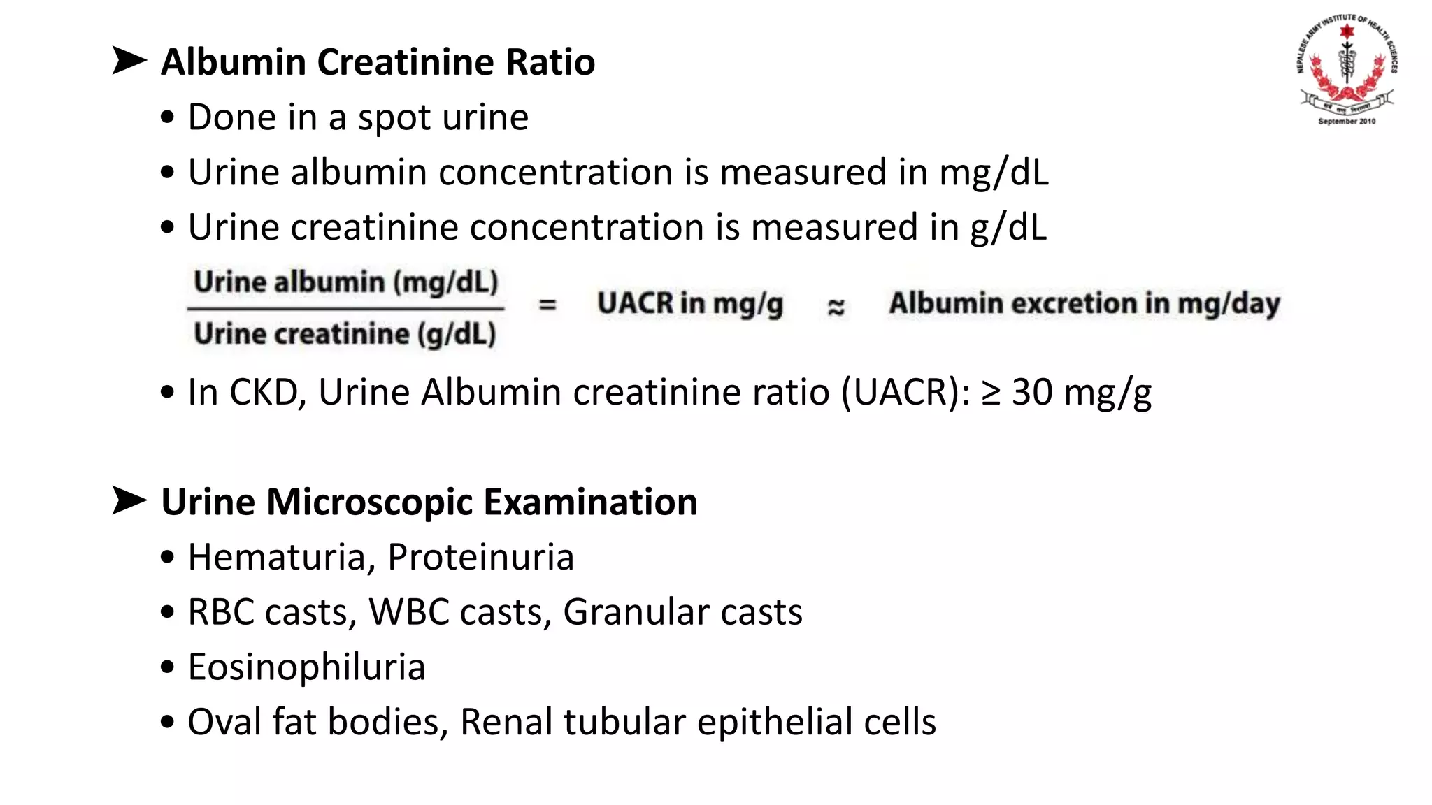 Chronic Kidney Disease - Lab Investigations & Imaging | PPTX