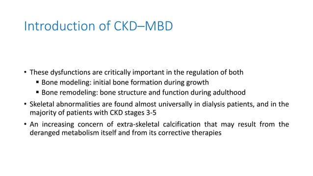Diagnosis, Evaluation, Prevention and Treatment of CKD-MBD | PPTX