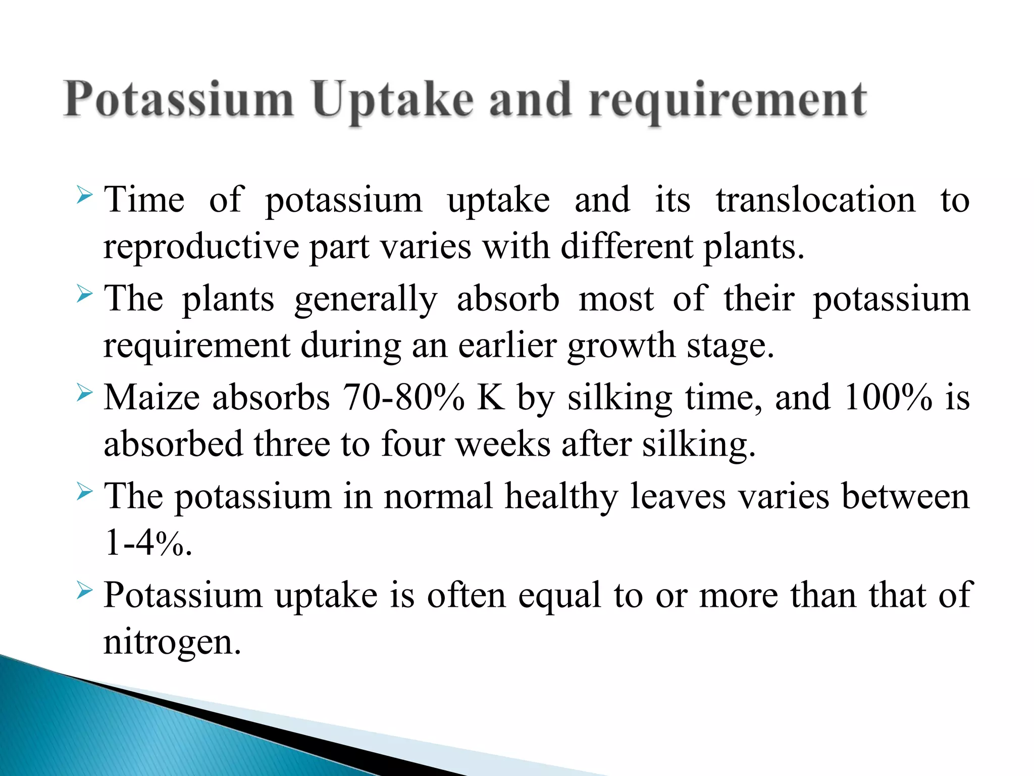 CK Dotaniya = Role of Potassium In Soil and Plant | PPT
