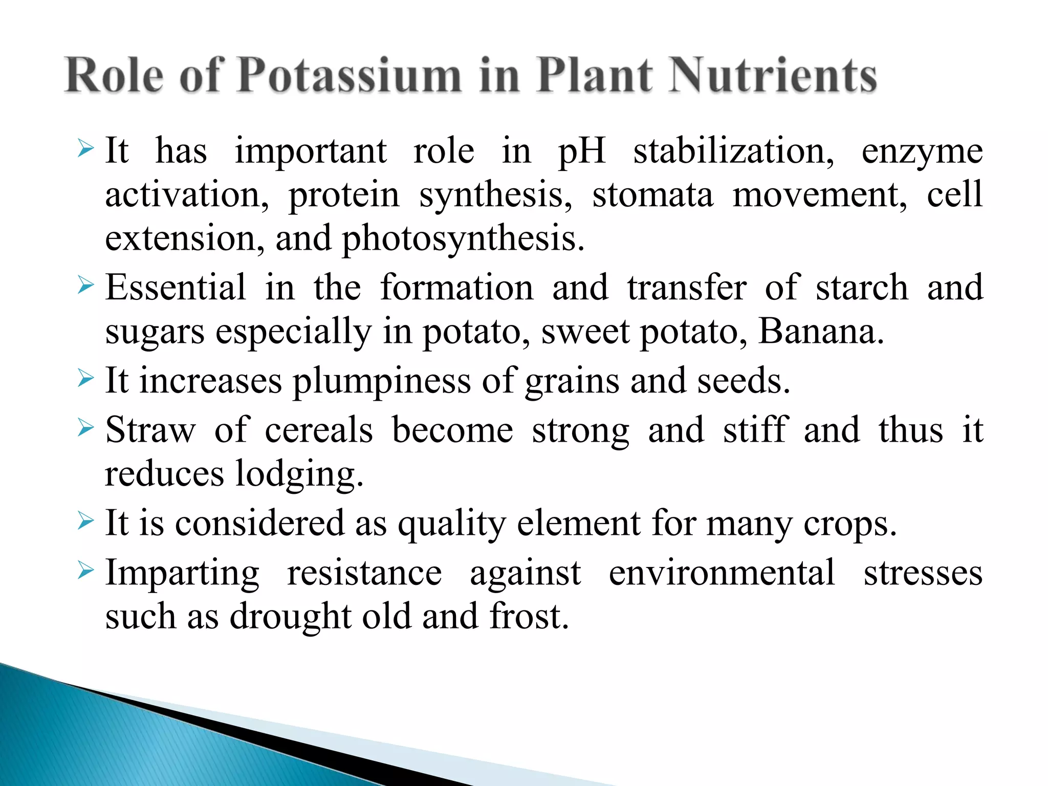 CK Dotaniya = Role of Potassium In Soil and Plant | PPT