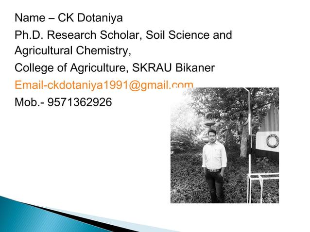 CK Dotaniya = Role of Potassium In Soil and Plant | PPT