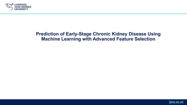 Chronic Kidney Disease Prediction Using Machine Learning with Feature Selection | PPTX ...