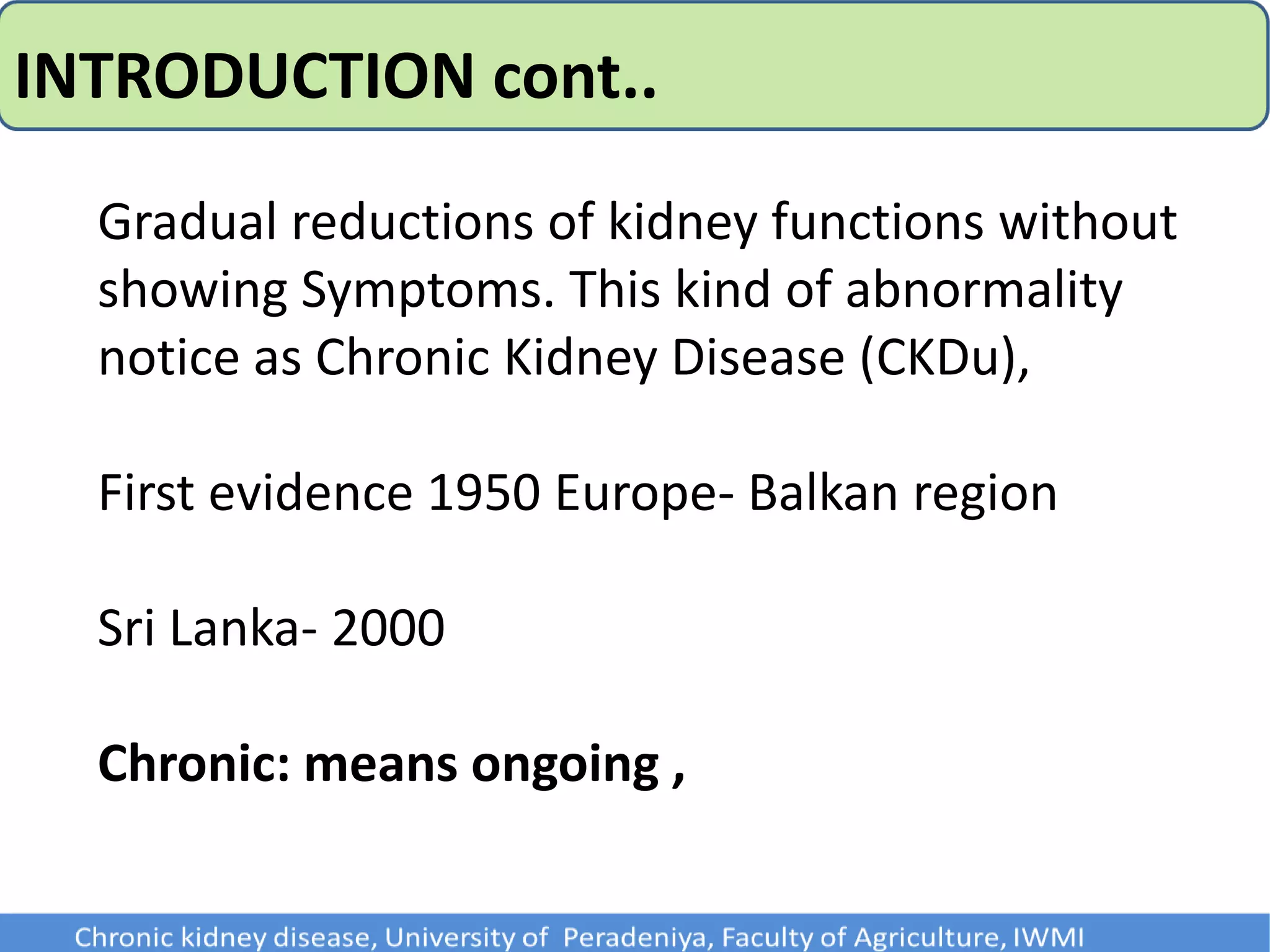 chronic Kidney Disease in Sri Lanka risk factors | PPTX