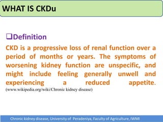 chronic Kidney Disease in Sri Lanka risk factors | PPTX