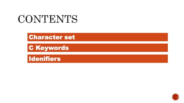 C keywords and identifiers | PPTX