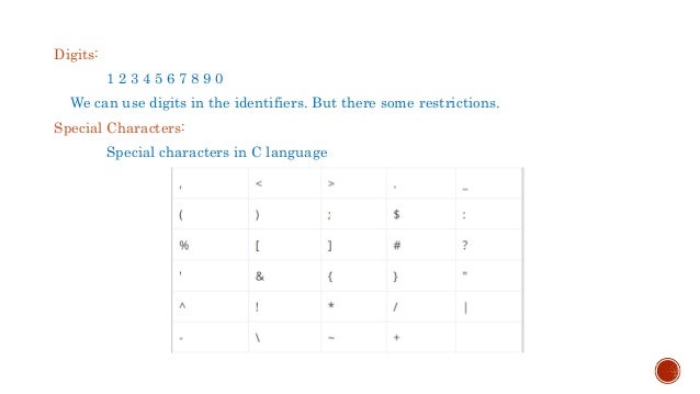 C Keywords And Identifiers 