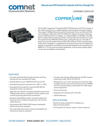 ComNet CKFE1UTP Data Sheet | PDF