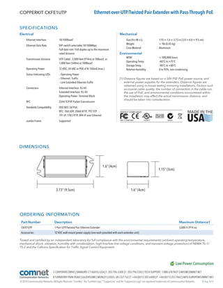 ComNet CKFE1UTP Data Sheet | PDF