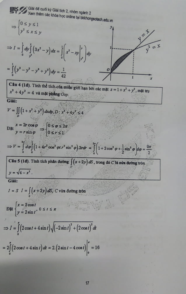 Đề thi cuối kỳ giải tích 2 HUST | PDF