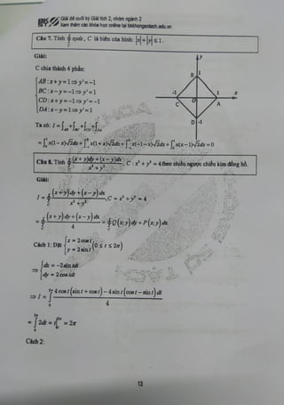 Đề thi cuối kỳ giải tích 2 HUST | PDF