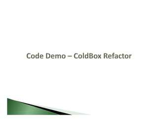 Refactoring your legacy app to a MVC framework | PPT
