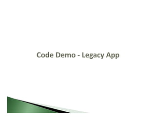 Refactoring your legacy app to a MVC framework | PPT
