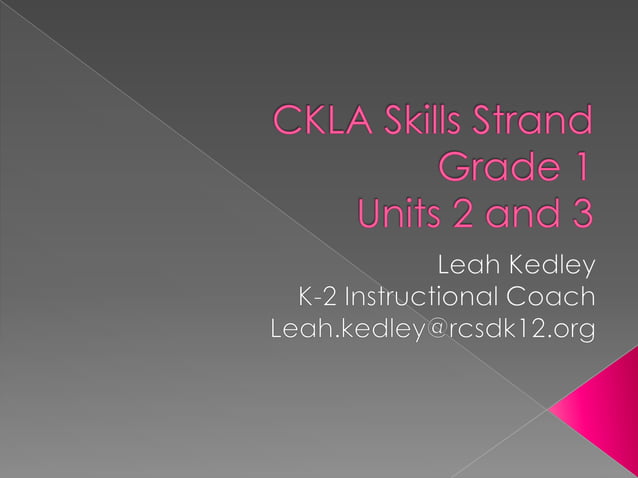 Ckla skills strand units 2 and 3 | PPT