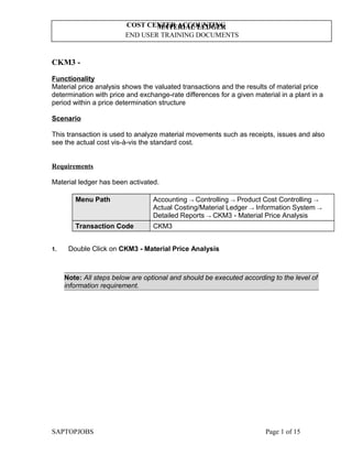 Ckm3 material price analysis | DOC