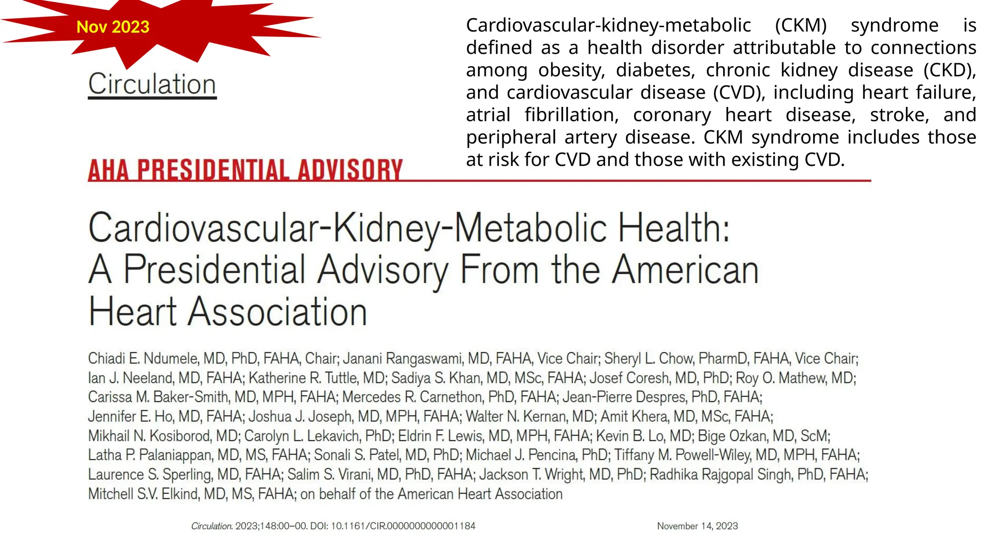 CKM risk score,.a novelCVS risk predictor | PPTX