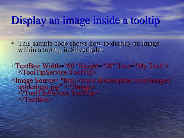 creating tooltip using silverlight2.0 | PPT creating tooltip using silverlight2.0 | PPT
