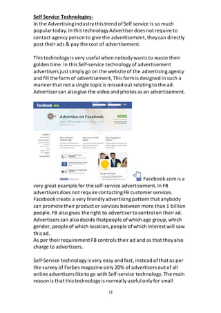 Online Advertisement in Service Sector | PDF