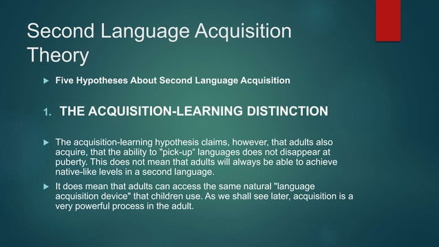 L.t.s second language acquisition theory. | PPTX | Education