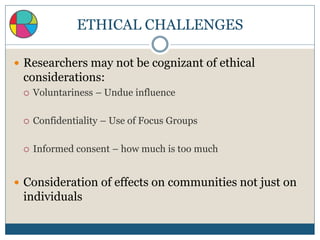 CKX: Do No Harm - The ethical challenges of community-based research | PPT