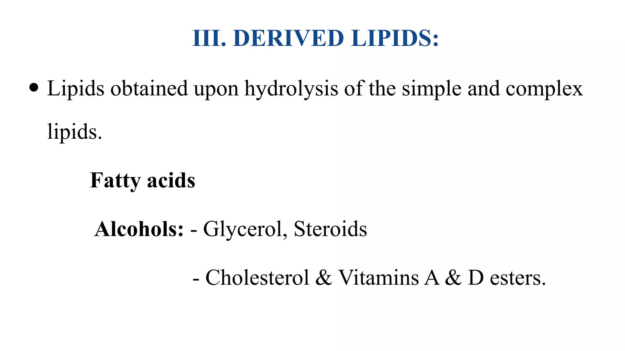 CL- 02: Lipid classification & Simple lipids | PPTX | Chemistry | Science