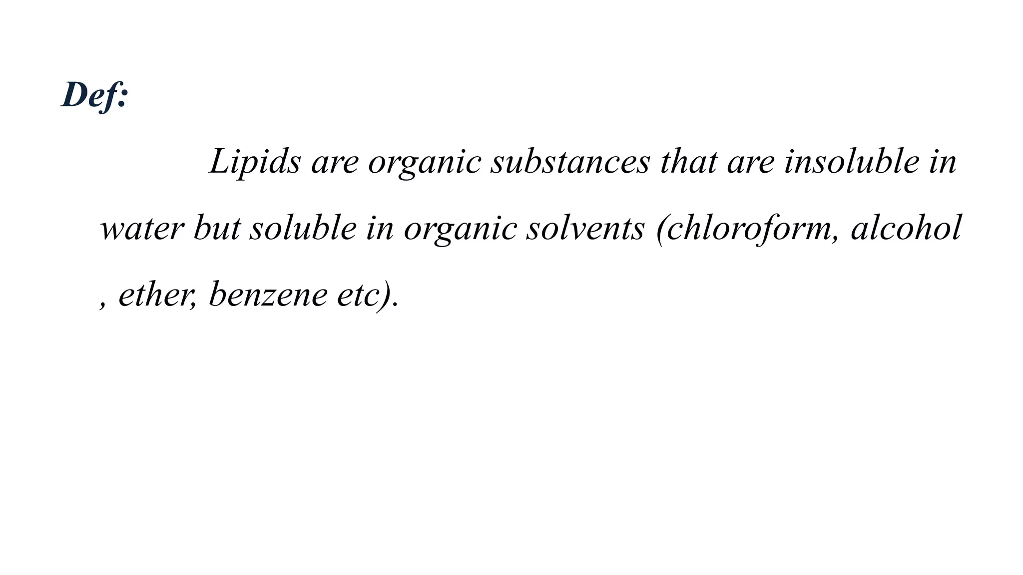 CL- 02: Lipid classification & Simple lipids | PPTX | Chemistry | Science
