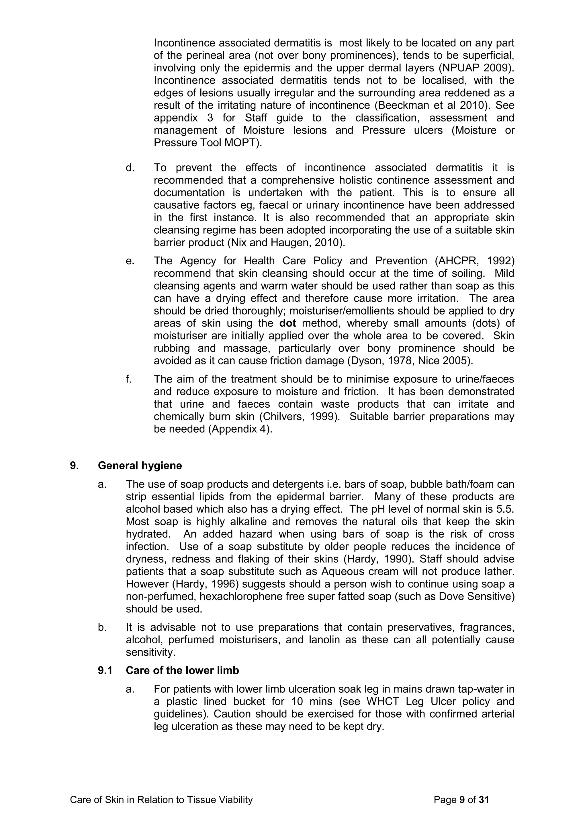 guidelines for the care of skin in relation to tissue viability 2015 | PDF